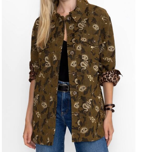 Johnny Was | Jackets & Coats | Johnny Was 598 Shirt Jacket Olive Green ...